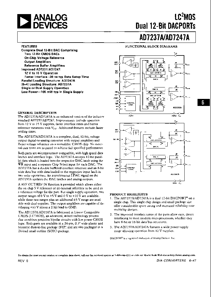 AD7237AAR-REEL7_7032973.PDF Datasheet Download --- IC-ON-LINE