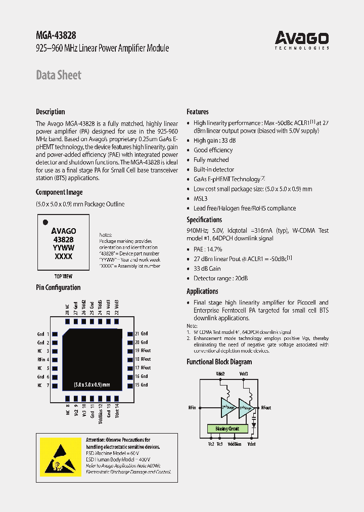 MGA-43828-BLKG_7045721.PDF Datasheet Download --- IC-ON-LINE