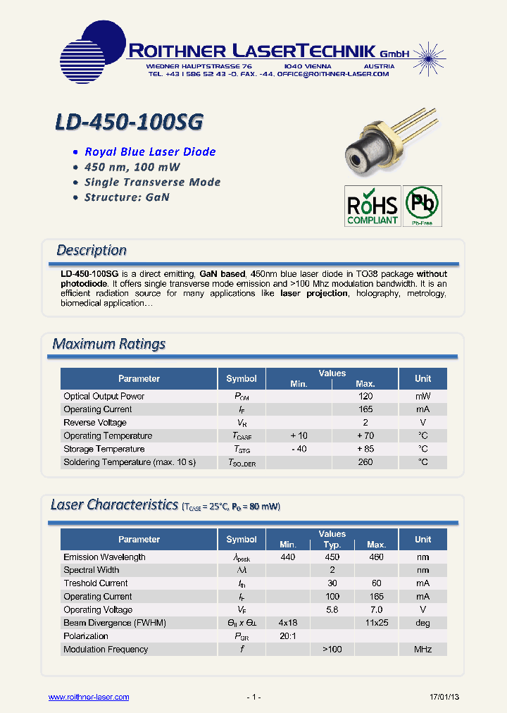 LD-450-100SG_7044059.PDF Datasheet Download --- IC-ON-LINE