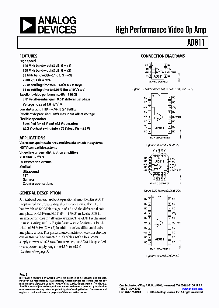 AD811ARZ-16-REEL7_7084976.PDF Datasheet Download --- IC-ON-LINE