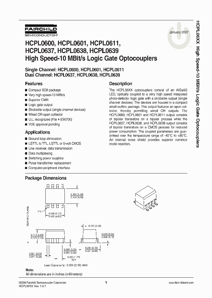 HCPL0611R1_7109129.PDF Datasheet Download --- IC-ON-LINE