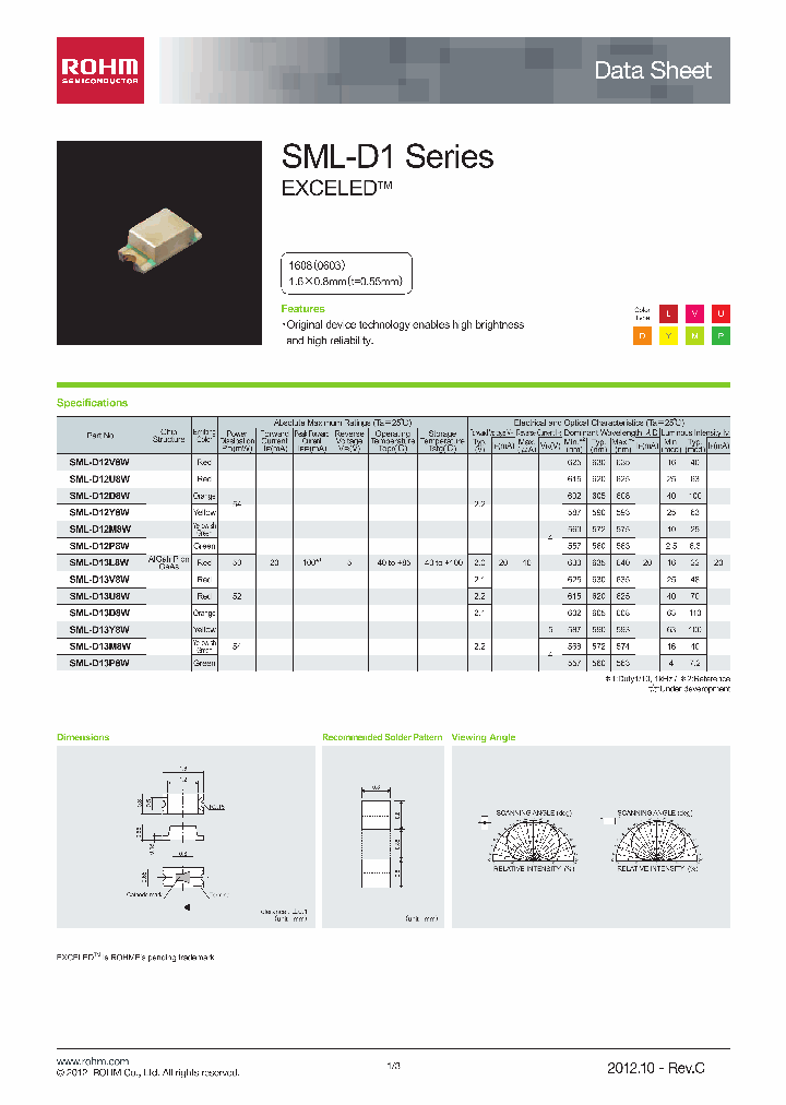 SML-D13Y8W_7157218.PDF Datasheet Download --- IC-ON-LINE