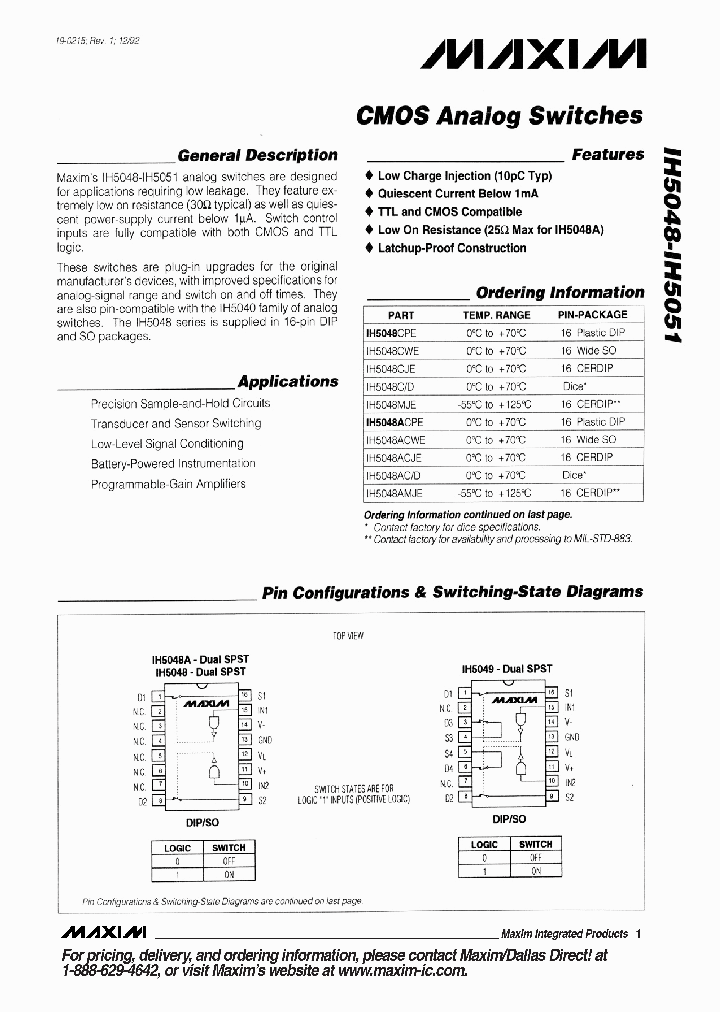 IH5050CWE-T_7193117.PDF Datasheet Download --- IC-ON-LINE