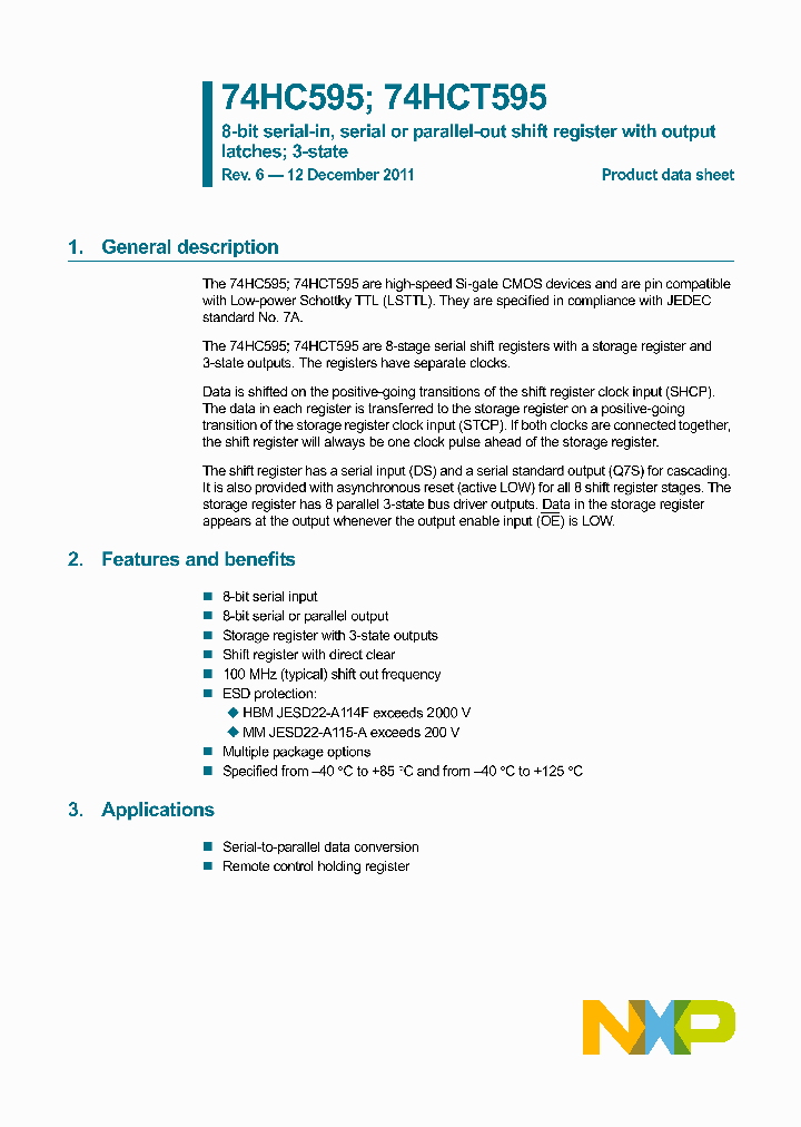 74HC595_7244188.PDF Datasheet Download --- IC-ON-LINE