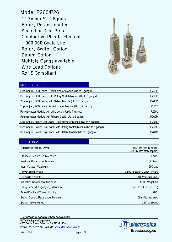 P260_7270854.PDF Datasheet Download --- IC-ON-LINE