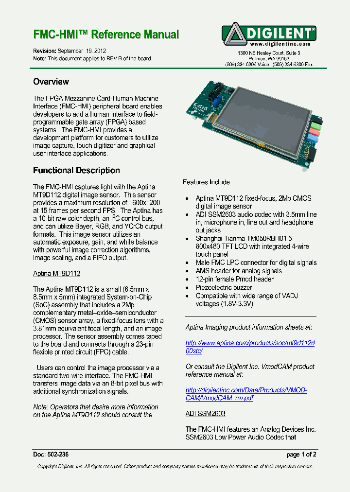 FMC-HMI_7296670.PDF Datasheet Download --- IC-ON-LINE