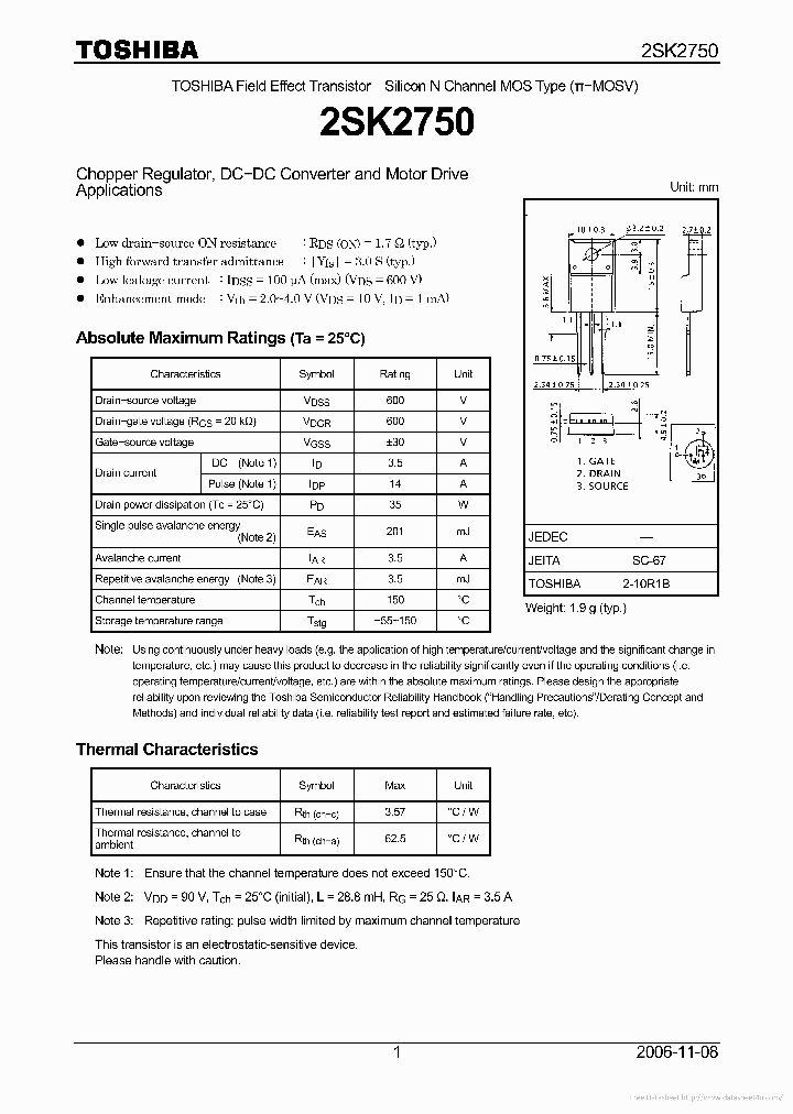 K2750_7324579.PDF Datasheet Download --- IC-ON-LINE