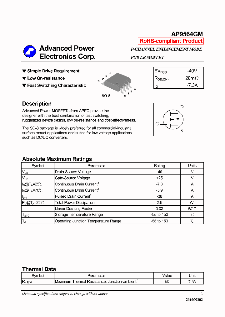 AP9564GM10_7339943.PDF Datasheet Download --- IC-ON-LINE