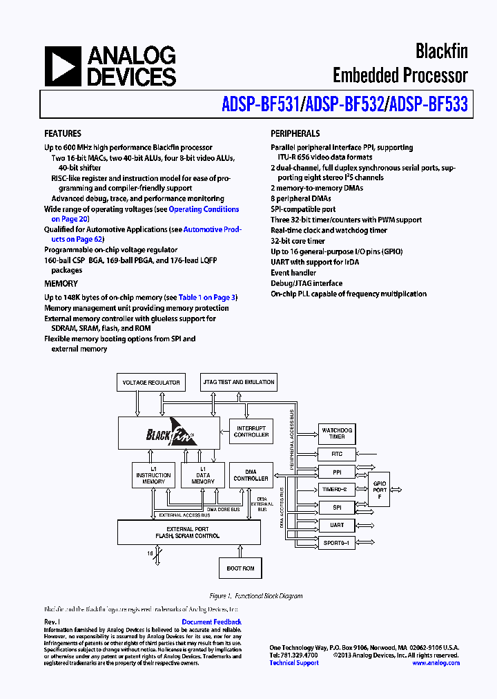 ADBF533WYBBZ4_7345717.PDF Datasheet Download --- IC-ON-LINE