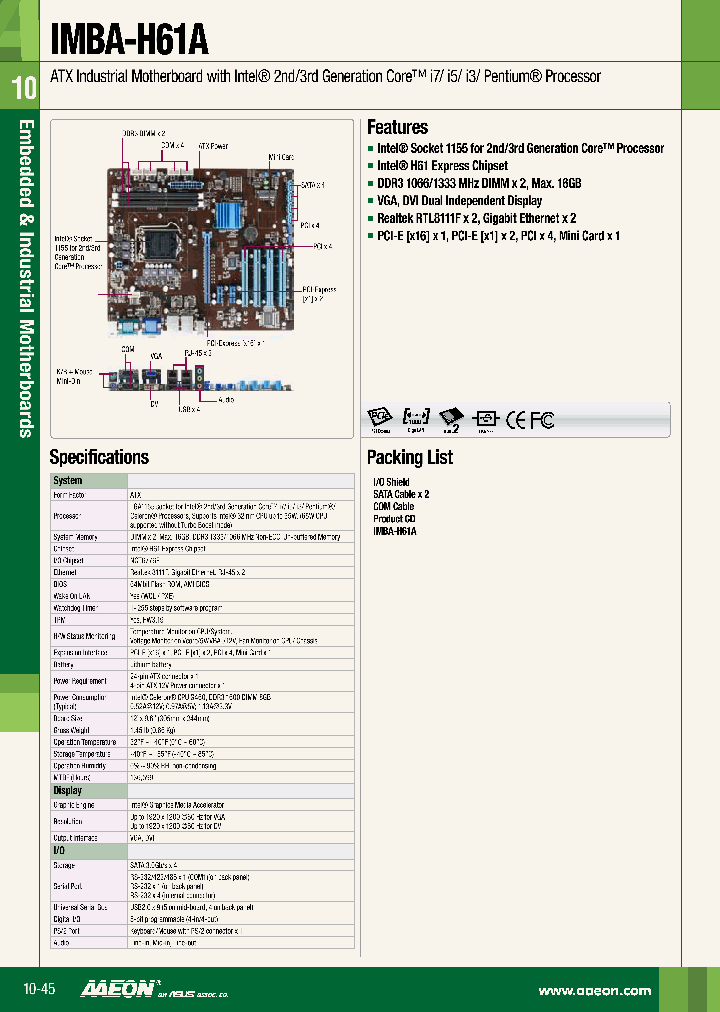 IMBA-H61A-A10_7348564.PDF Datasheet Download --- IC-ON-LINE