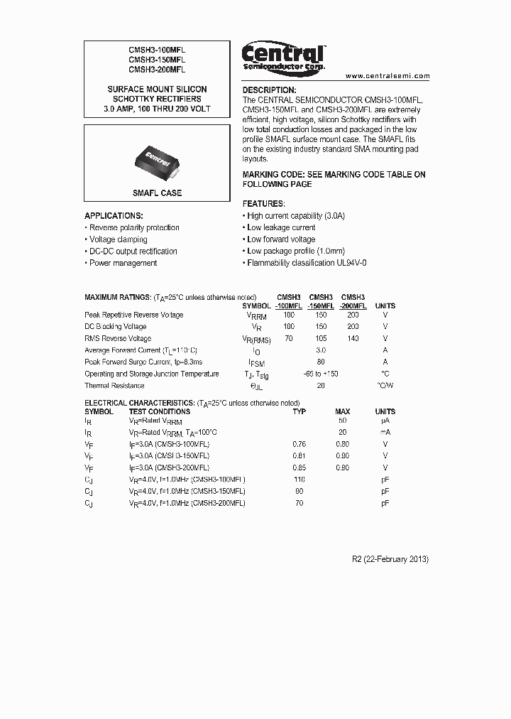 CMSH3-100MFL_7396263.PDF Datasheet Download --- IC-ON-LINE