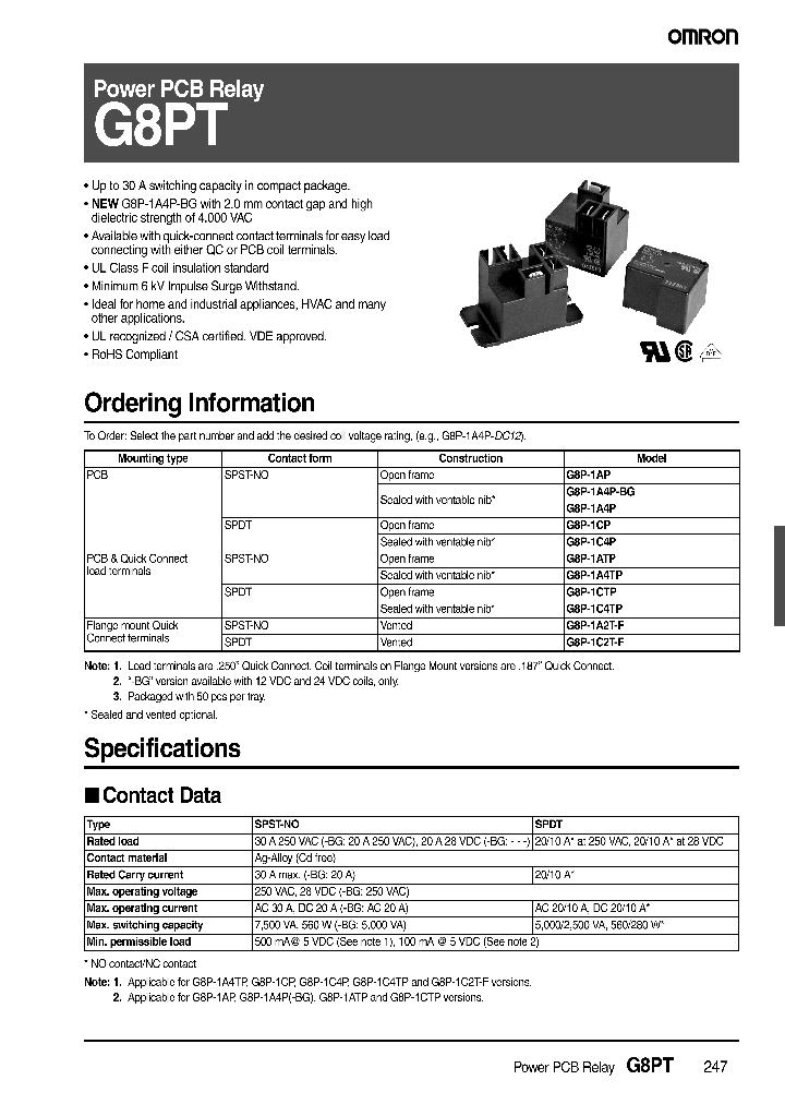G8P-1A2T-F-DC5_7416345.PDF Datasheet Download --- IC-ON-LINE