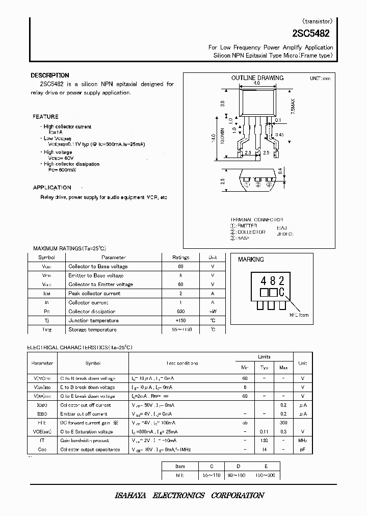 2SC5482_7446073.PDF Datasheet Download --- IC-ON-LINE