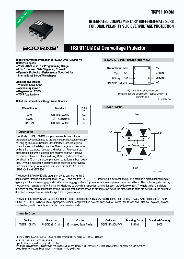 TISP9110MDMR-S_7503018.PDF Datasheet Download --- IC-ON-LINE