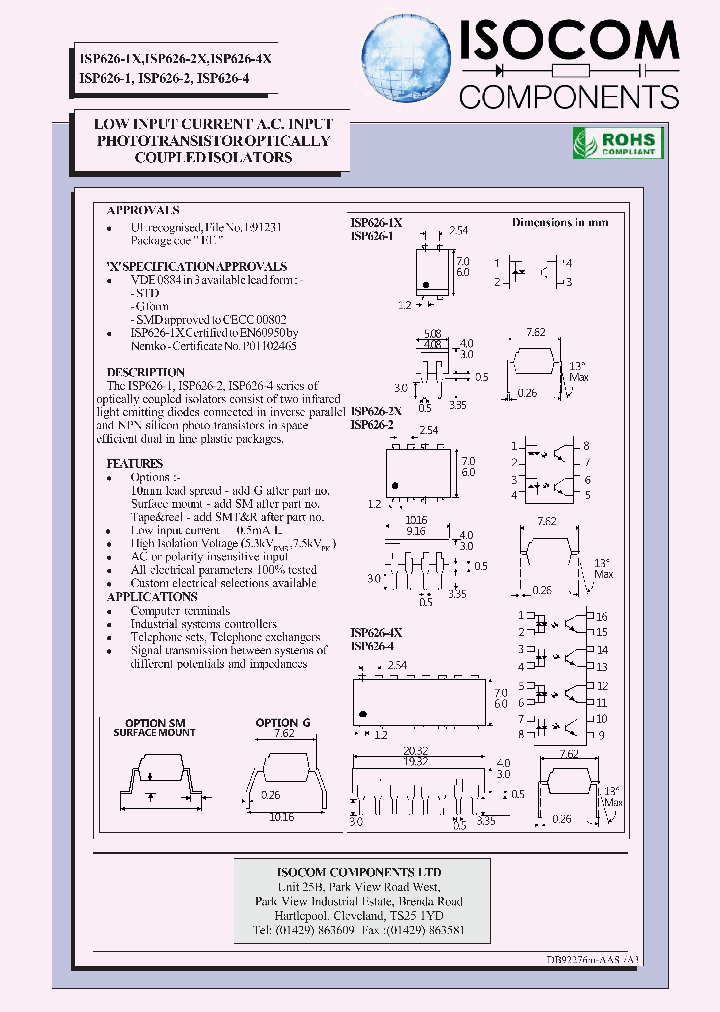 ISP626-1X10_7516551.PDF Datasheet Download --- IC-ON-LINE