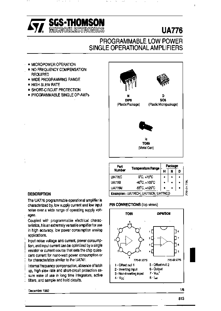 UA776CDT_7520596.PDF Datasheet Download --- IC-ON-LINE
