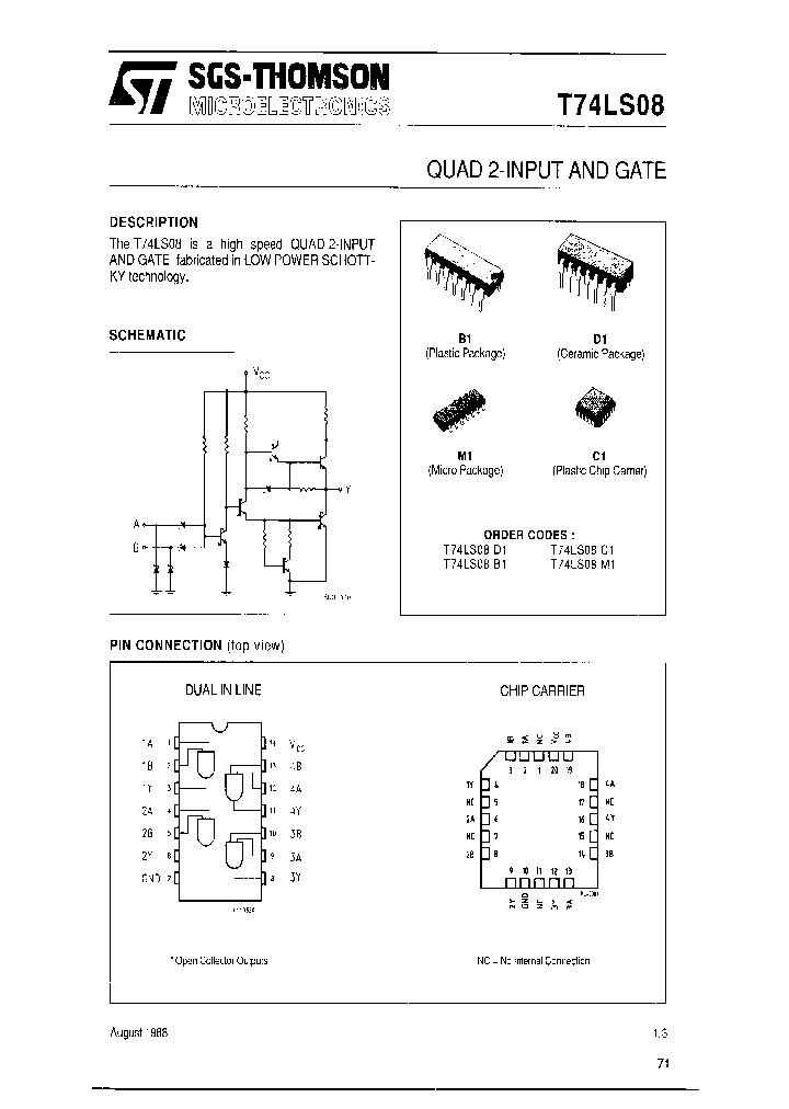 T74LS08B1_7522265.PDF Datasheet Download --- IC-ON-LINE