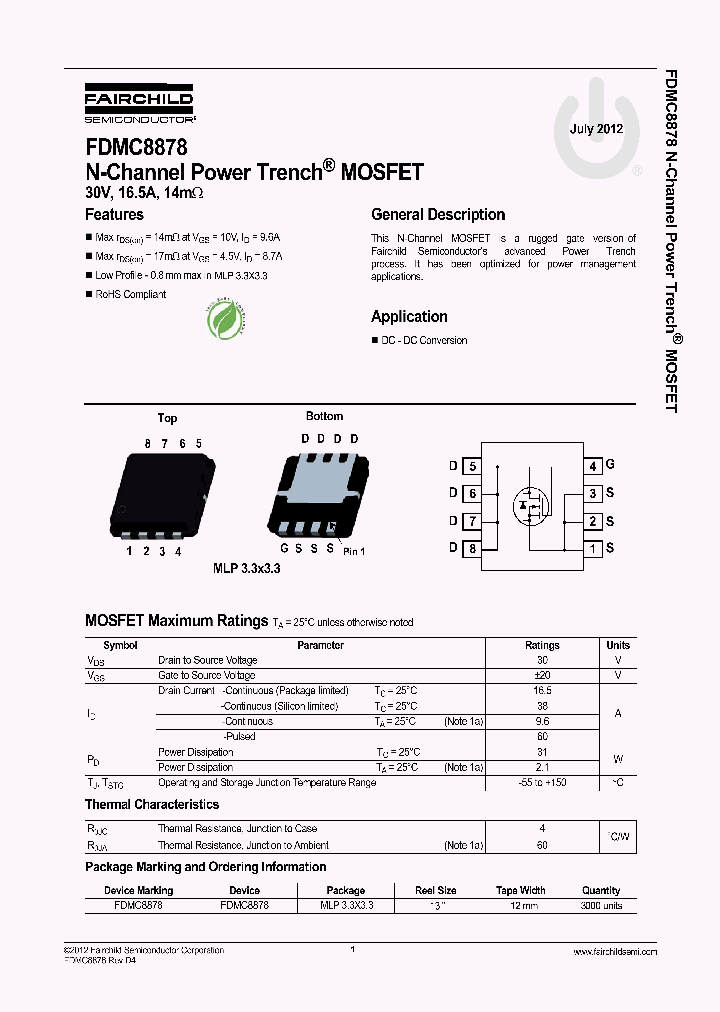 FDMC887812_7538613.PDF Datasheet Download --- IC-ON-LINE