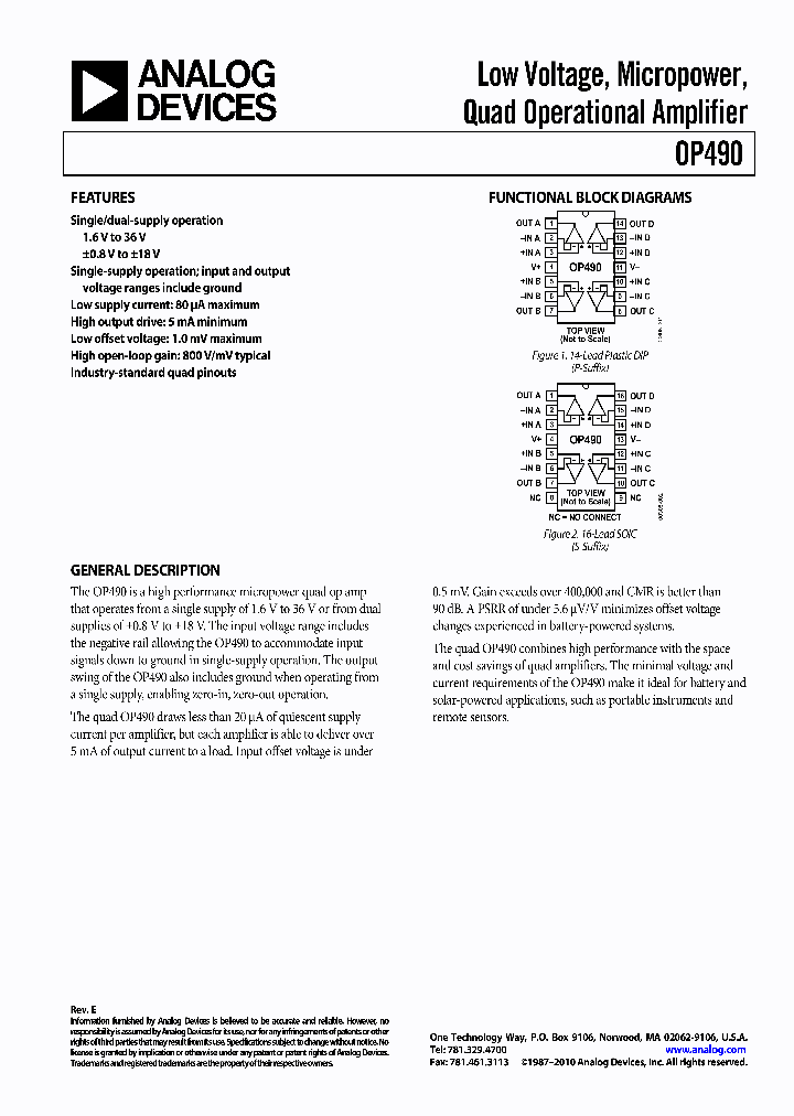 OP490_7553302.PDF Datasheet Download --- IC-ON-LINE