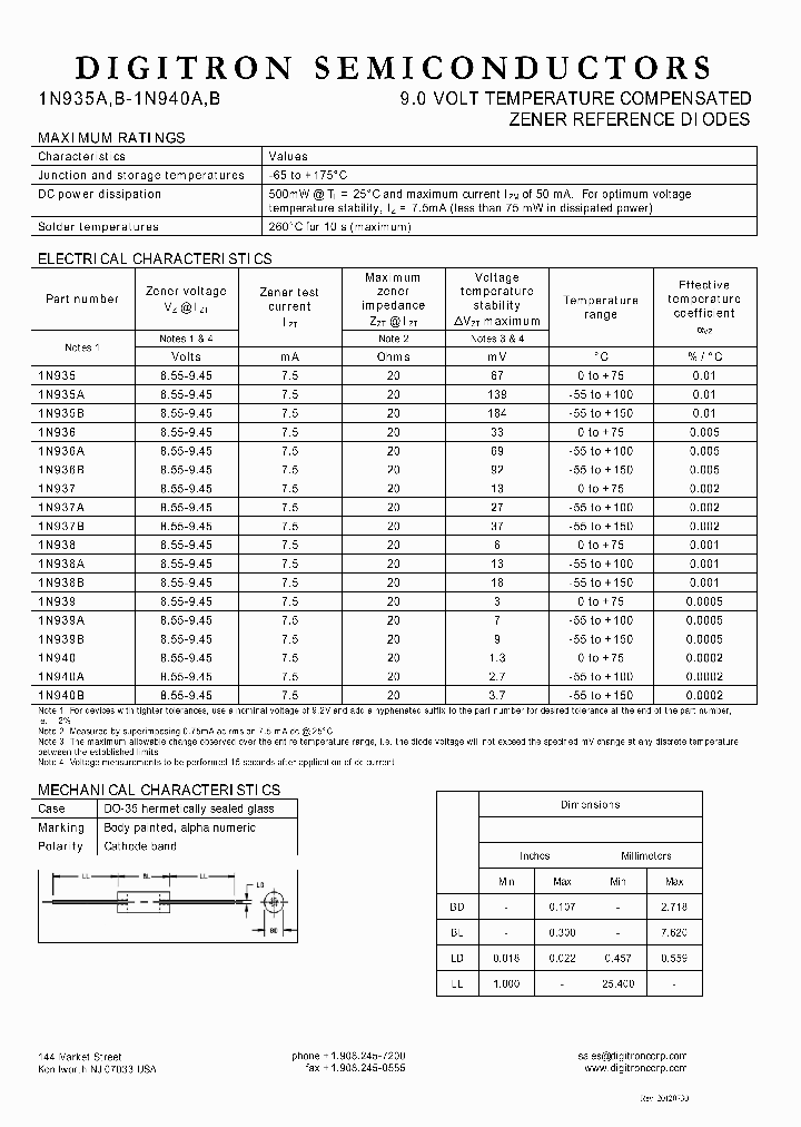 1N940B_7556433.PDF Datasheet Download --- IC-ON-LINE