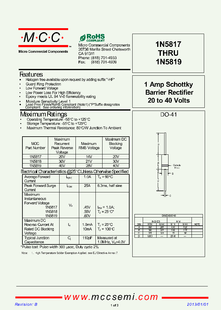 1N5819-BP_7568270.PDF Datasheet Download --- IC-ON-LINE