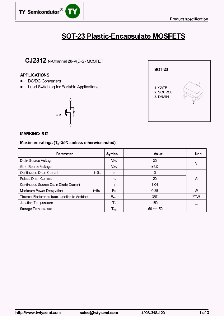 CJ2312_7620784.PDF Datasheet Download --- IC-ON-LINE