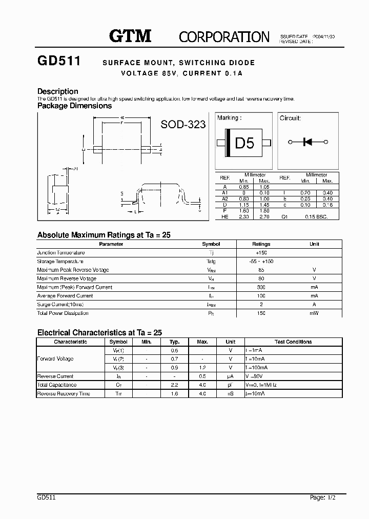 GD511_7667762.PDF Datasheet Download --- IC-ON-LINE
