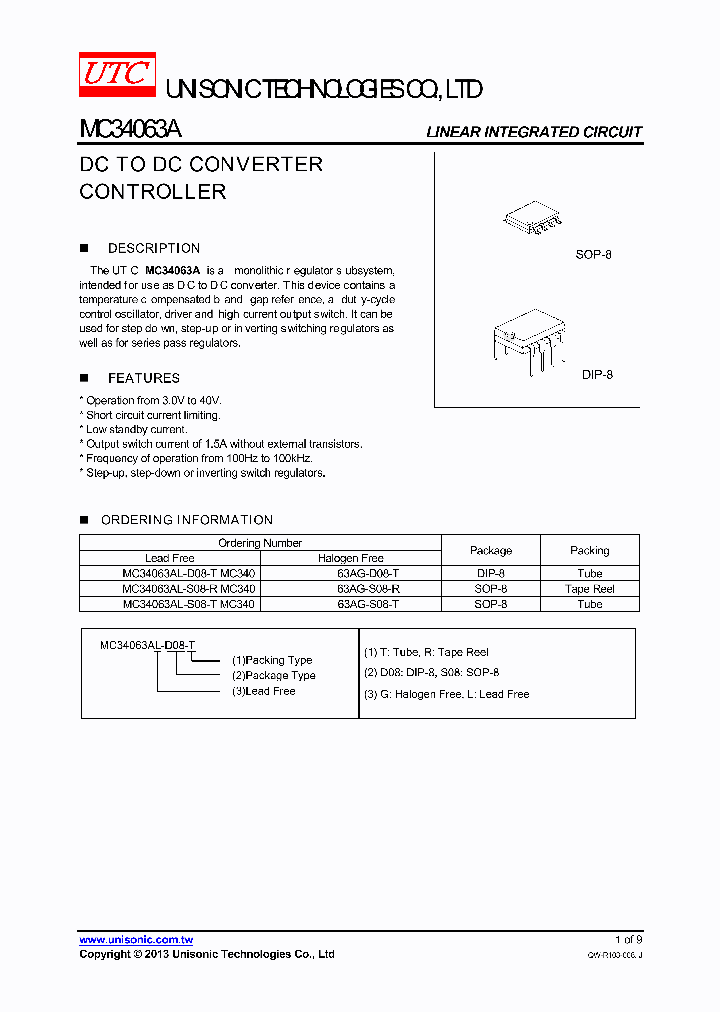 MC34063A_7668052.PDF Datasheet Download --- IC-ON-LINE