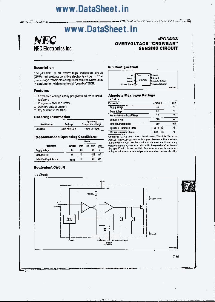 UPC3423_7671236.PDF Datasheet Download --- IC-ON-LINE