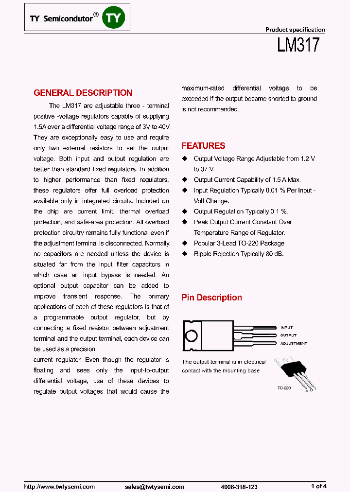 LM317_7673177.PDF Datasheet Download --- IC-ON-LINE