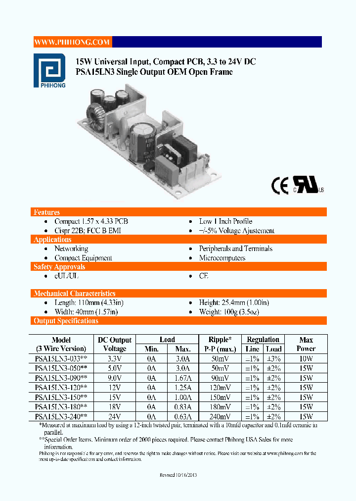 PSA15LN3-050_7678107.PDF Datasheet Download --- IC-ON-LINE