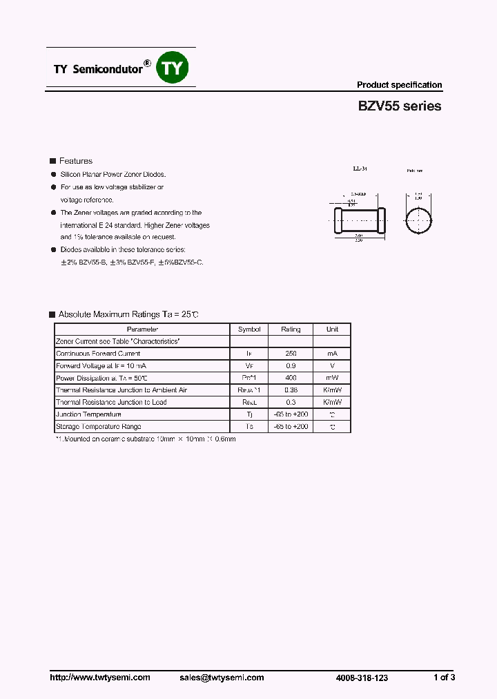 BZV55-F33_7692307.PDF Datasheet Download --- IC-ON-LINE