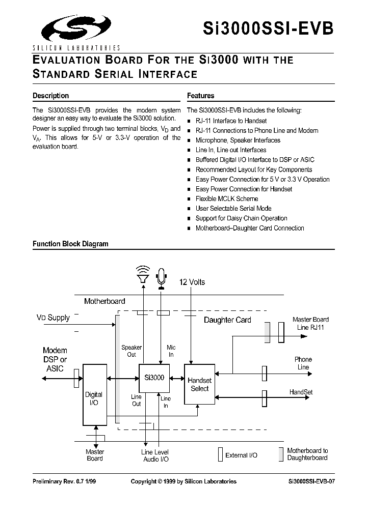 SI3000SSI-EVB_7694135.PDF Datasheet Download --- IC-ON-LINE