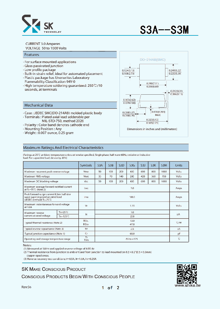 S3A-S3M_7718318.PDF Datasheet Download --- IC-ON-LINE