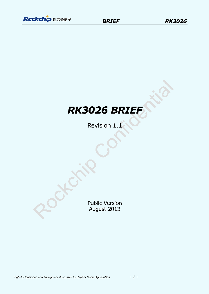 RK3026_7727851.PDF Datasheet Download --- IC-ON-LINE