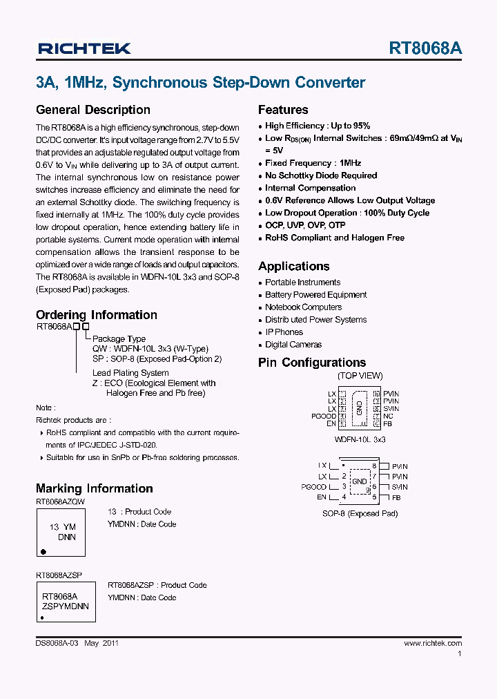 RT8068A_7751810.PDF Datasheet Download --- IC-ON-LINE