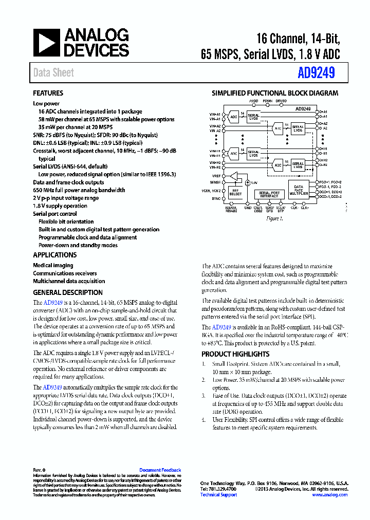 AD9249_7815814.PDF Datasheet Download --- IC-ON-LINE
