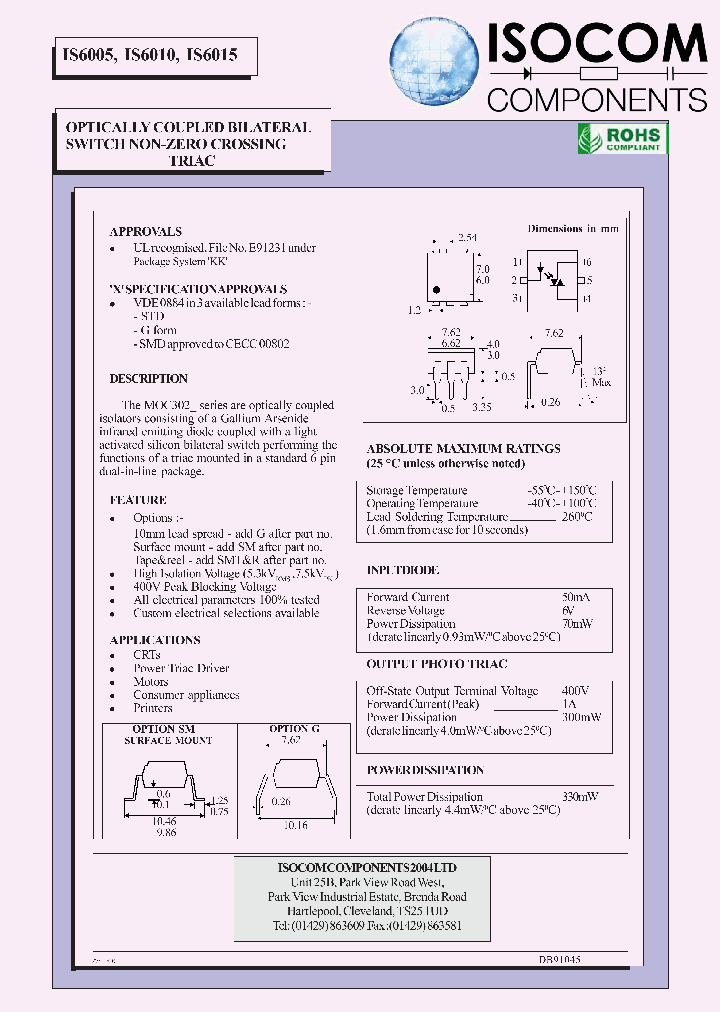 IS6010X_7798467.PDF Datasheet Download --- IC-ON-LINE