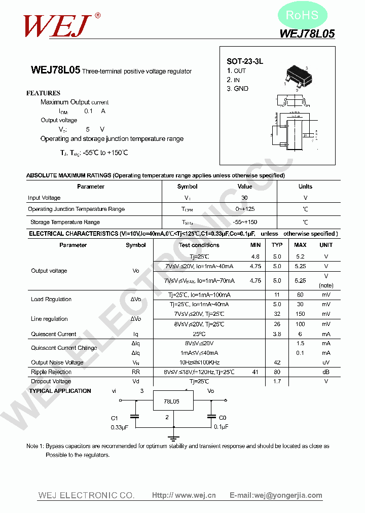 WEJ78L05-SOT-23-L_7826351.PDF Datasheet Download --- IC-ON-LINE