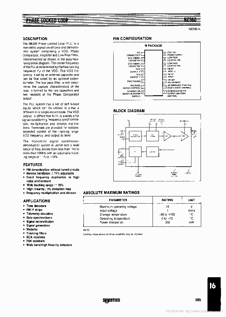 NE560_7761679.PDF Datasheet Download --- IC-ON-LINE