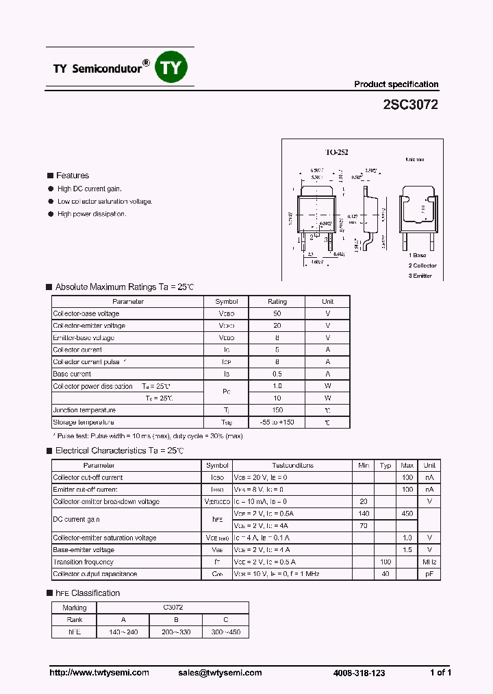 2SC3072_7865716.PDF Datasheet Download --- IC-ON-LINE