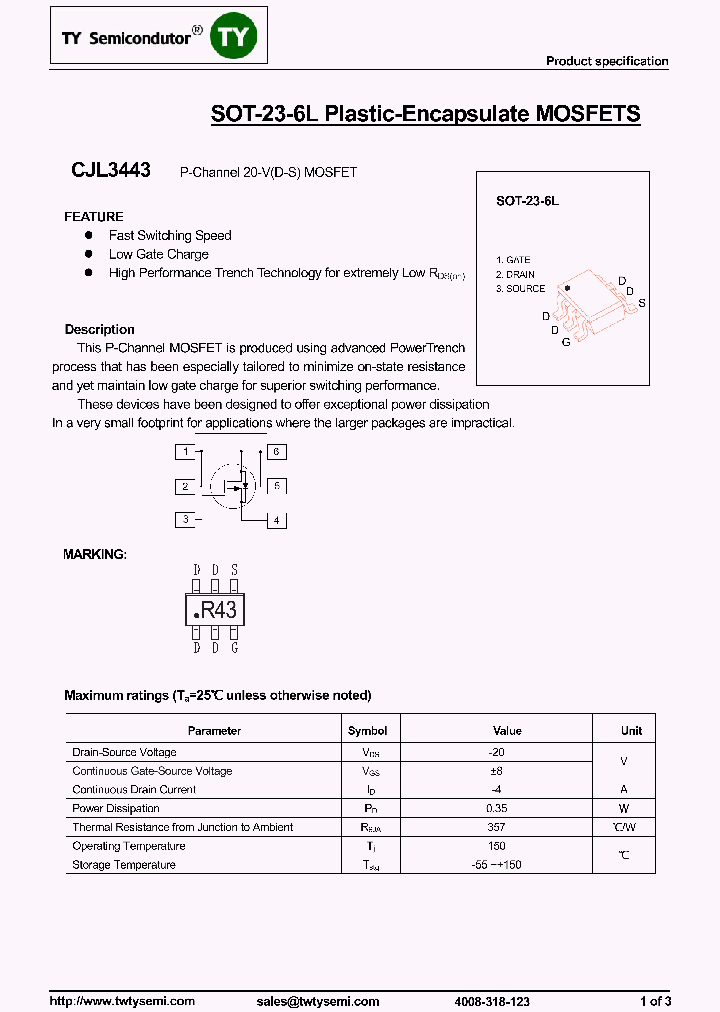 CJL3443_7888383.PDF Datasheet Download --- IC-ON-LINE