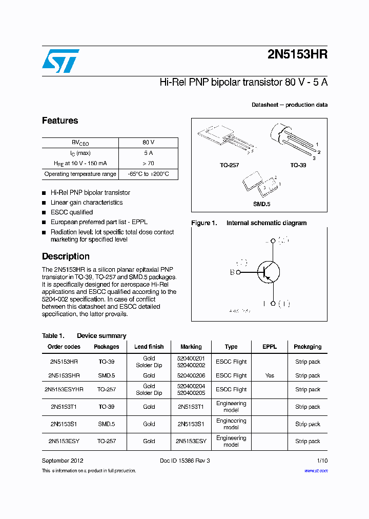 2N5153HR_7901473.PDF Datasheet Download --- IC-ON-LINE
