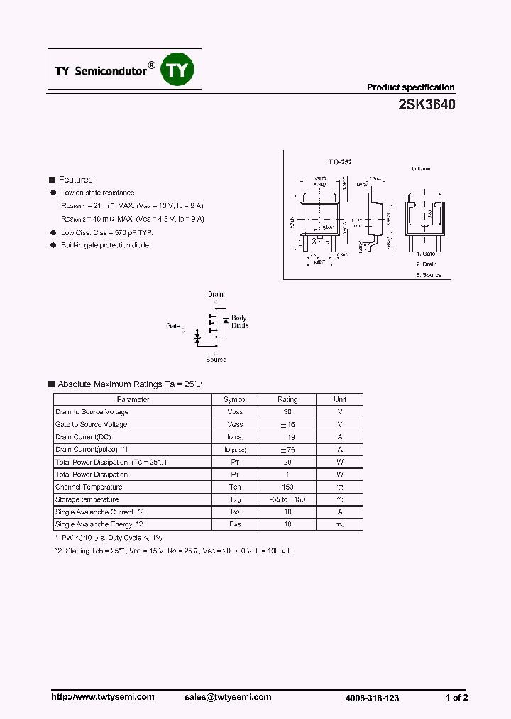 2SK3640_7940734.PDF Datasheet Download --- IC-ON-LINE
