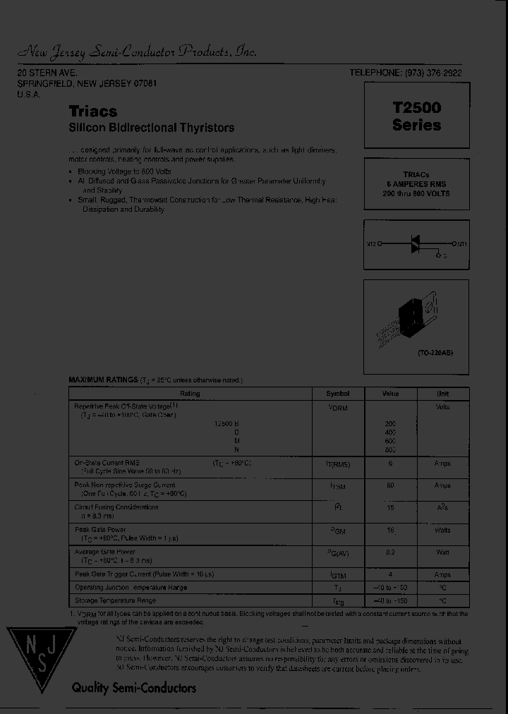 T2500_7967514.PDF Datasheet Download --- IC-ON-LINE