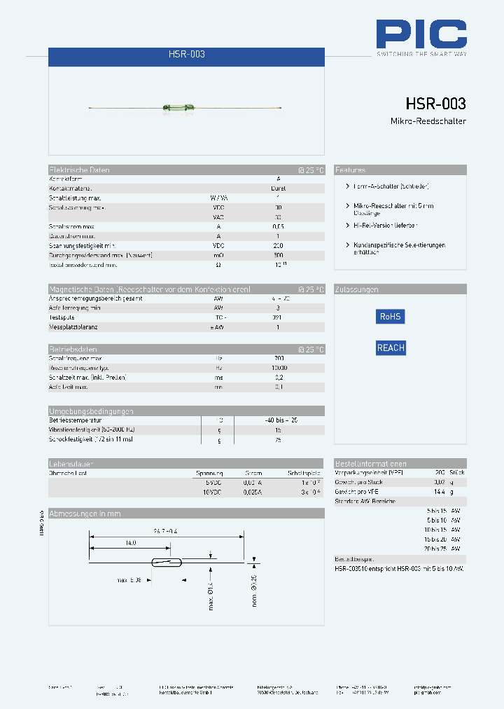 HSR-003-14_8009466.PDF Datasheet Download --- IC-ON-LINE
