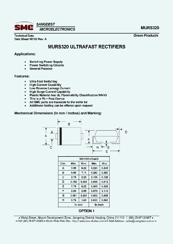 MURS320_8019610.PDF Datasheet Download --- IC-ON-LINE