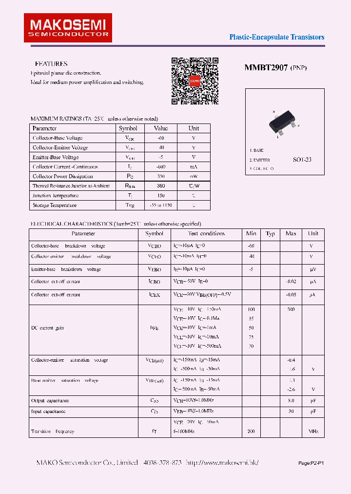 MMBT2369_8030397.PDF Datasheet Download --- IC-ON-LINE