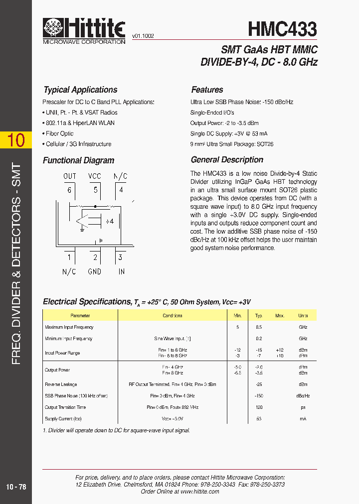 HMC433_8032358.PDF Datasheet Download --- IC-ON-LINE