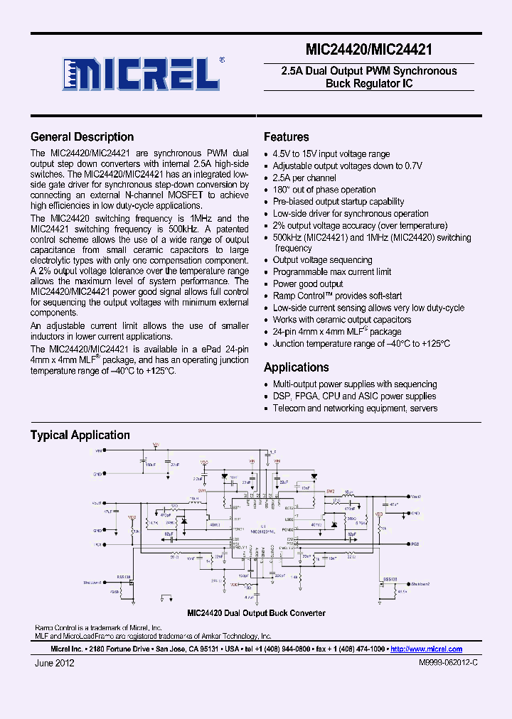 MIC24420_8046112.PDF Datasheet Download --- IC-ON-LINE